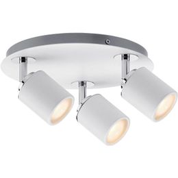 Paulmann LED Deckenleuchte, ohne Leuchtmittel, GU10, 3er-Spot Gu10 Weiß/Chrom Tube ohne Leuchtmittel, max. 10W, weiß