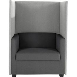 DOMO collection Sessel Kea, mit praktischem Sichtschutz, Breite 100 cm, grau|silberfarben
