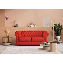 Max Winzer® Chesterfield-Sofa Kent, 2-Sitzer mit edler Knopfheftung, Breite 175 cm, rot