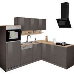Kochstation Küche KS-Virginia, Stellbreite 230/190 cm, ohne E-Geräte, grau