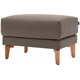 Hülsta Sofa hülsta sofa Hocker hs.450, Füße aus Massivholz, beige|grau