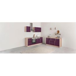 Kochstation Küchenzeile KS-Samos, mit E-Geräten, Breite 220 cm, lila