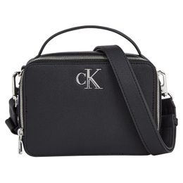 Calvin Klein Jeans Mini Bag MINIMAL MONOGRAM CAMERA BAG18, in klassischem Design Handtasche Damen Umhängetasche Tasche Damen, schwarz