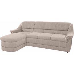 DOMO collection Ecksofa Lale L-Form, mit Recamiere, wahlweise mit Bettfunktion, beige