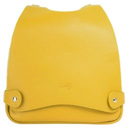 CLUTY Cityrucksack, echt Leder, Made in Italy, gelb