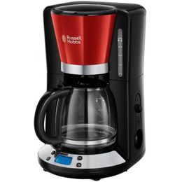 Russell Hobbs Filterkaffeemaschine Colours Plus+ Flame Red 24031-56, 1,25l Kaffeekanne, Papierfilter 1x4, rot|schwarz|silberfarben