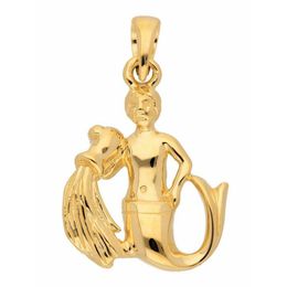 Adelia´s Adelia´s Kettenanhänger 585 Gold Sternzeichen Anhänger Wassermann, Goldschmuck für Damen & Herren, goldfarben