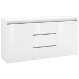 Inosign Kommode Magic, Kommode, Schrank, mit 2 Türen und 3 Schubkästen Hochglanz lackiert (B/T/H) 150x40x81 cm, weiß