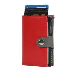7CLOUDS Mini Geldbörse noonyu single tarpaulin, Kreditkartenbörse aus Upcycling Tarpaulin, rot