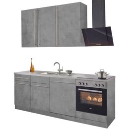 Wiho-Küchen wiho Küchen Küchenzeile Chicago, mit E-Geräten, Breite 220 cm, grau