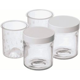 Cuisinart Joghurtgläser YM402E, Glas, Kunststoff, (Set, 2-tlg), für Joghurt Zubereiter aus Plastik, 2 Stk., weiß