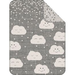 Kinderdecke Clouds, s.Oliver, mit Wolken und Sternen, Kuscheldecke, grau