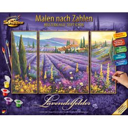 Schipper Malen nach Zahlen Meisterklasse Triptychon - Lavendelfelder, Made in Germany, bunt