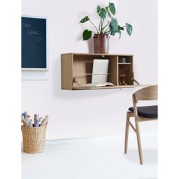 Hammel Furniture Schreibtisch Mistral Bürotisch, Arbeitstisch, Tisch, Computertisch, mit Klappe, Computertisch, Homeoffice, B: 89 cm, Designmöbel, braun|weiß