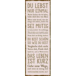 Reinders! Deco-Panel Das Leben, Spruch 30x90 cm, braun