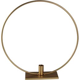 AM Design Kerzenhalter Kerzenständer Ring (1 St), Stabkerzenhalter aus Metall, Höhe ca. 39 cm, goldfarben