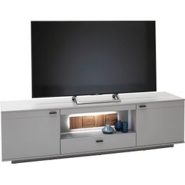 MCA furniture Lowboard Zadar, TV Schrank für TV bis 80 Zoll, Arktis Grau, wahlweise mit Beleuchtung, grau