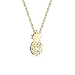 Elli Kette mit Anhänger Ananas Frucht 925 Sterling Silber, goldfarben