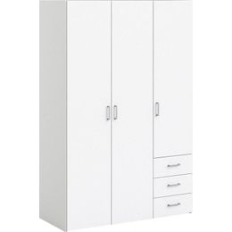 Home Affaire Kleiderschrank graue Stangengriffe, einfache Selbstmontage, 175,4 x 115,8 x 49,52 cm, weiß