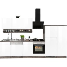 Kochstation Küche KS-Virginia, Breite 330 cm, wahlweise mit E-Geräten, weiß