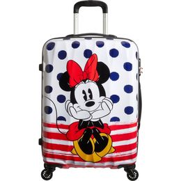 American Tourister® Hartschalen-Trolley Disney Legends, Minnie Blue Dots, 65 cm, 4 Rollen, Kinderreisekoffer Aufgabegepäck Reisekoffer Zahlenschloss, bunt