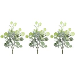 Winterliche Kunstpflanze Weihnachtsdeko Eukalyptus, Creativ green, Höhe 38 cm, Zweige mit künstlichem Schnee bedeckt, 3er-Set, grün