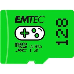 Emtec Gaming microSD 128GB Speicherkarte (128 GB, UHS Class 1, 100 MB/s Lesegeschwindigkeit), grün
