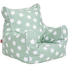 KNORRTOYS® Sitzsack Green White Stars, für Kinder; Made in Europe, grün