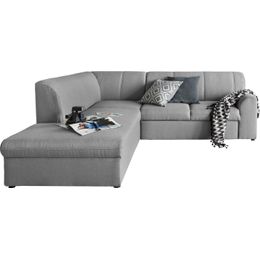 DOMO collection Ecksofa Topper, mit Ottomane, wahlweise mit Schlaffunktion, grau