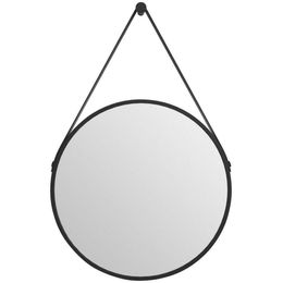 Talos Badspiegel Black Style, Durchmesser: 50 cm, mattschwarz lackiert, schwarz