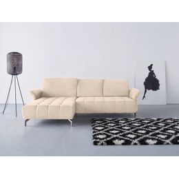 Inosign Ecksofa Fresh L-Form, Federkern, wahlweise Kopfteilverstellung und motorischer Vorziehsitz, beige