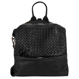 Samantha Look Cityrucksack, echt Leder, Made in Italy, schwarz