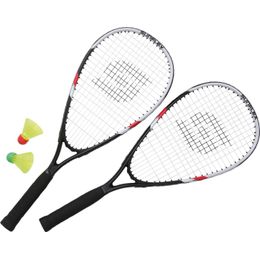 Sunflex Speed-Badmintonschläger Speed Badminton Sonic, (Set, 5-tlg., mit Bällen, mit Schlägerhülle, mit Tasche), rot|schwarz