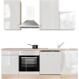 Flex-Well Küche Florenz, wahlweise mit E-Geräten, Gesamtbreite 220 cm, weiß