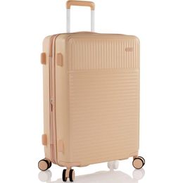Heys Hartschalen-Trolley Pastel, 66 cm, 4 Rollen, Hartschalen-Koffer Koffer mittel groß TSA Schloss Volumenerweiterung, beige