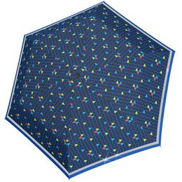 Knirps® Taschenregenschirm Rookie manual, triple blue reflective, für Kinder; mit umlaufendem, reflektierendem Band, bunt