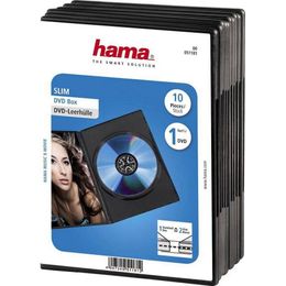 Hama DVD-Hülle DVD-Leerhülle Slim, 10er-Pack, Schwarz, Schutzhülle, Schutzcase, schwarz