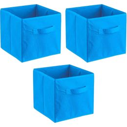 ADOB Aufbewahrungsbox Faltboxen (Set, 3 St), Inklusive Haltegriff, blau