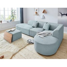 Andas Sofa-Eckelement Alesund, als Einzelteile oder Modulteil, blau