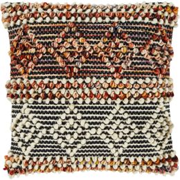 LUXOR living Dekokissen Aalborg, Zierkissen, eckig, 40x40 cm, Wollkissen mit Füllung, Boho Stil, beige