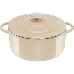 Tefal Kochtopf LOV, Gusseisen (1-tlg), umweltfreundlich, unbedenkliche Pigmente,Schongaren, Ø25 cm, Induktion, beige|braun