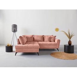Inosign Ecksofa Lörby L-Form, Belastbarkeit bis 140kg pro Sitzplatz, auch mit Aqua clean-Bezug, rosa