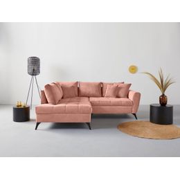 Inosign Ecksofa Lörby, Belastbarkeit bis 140kg pro Sitzplatz, auch mit Aqua clean-Bezug, rosa