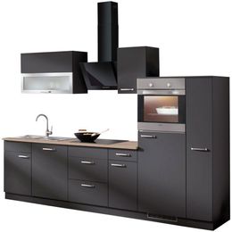 Wiho-Küchen wiho Küchen Küchenzeile Michigan, mit E-Geräten, Gesamtbreite 300 cm, grau