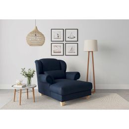 Home Affaire Loveseat Loveseat Queenie (1-St), mit softem, weichem Sitzkomfort, zeitloses Design, inkl. Zierkissen, blau