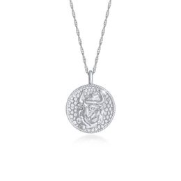 Elli Kette mit Anhänger Sternzeichen Stier Zodiac Astro Münze 925 Silber, silberfarben