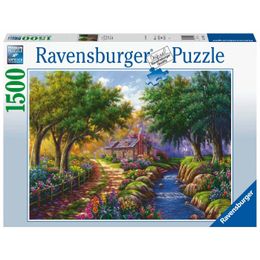 Ravensburger Puzzle Cottage am Fluß, 1500 Puzzleteile, Made in Germany, FSC® - schützt Wald - weltweit, bunt