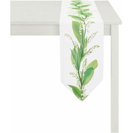 Apelt Tischband 5303 SPRINGTIME, Frühjahrsdeko, Frühling (1-tlg), grün|weiß