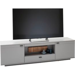 MCA furniture Lowboard Zadar, TV Schrank für TV bis 80 Zoll, Arktis Grau, wahlweise mit Beleuchtung, grau