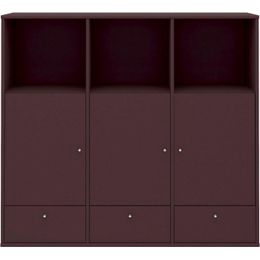 Hammel Furniture Highboard Mistral Hochkommode, Hochschrank, mit Türen und Schubladen, Breite: 133cm, anpassungsbar Designmöbel, rot